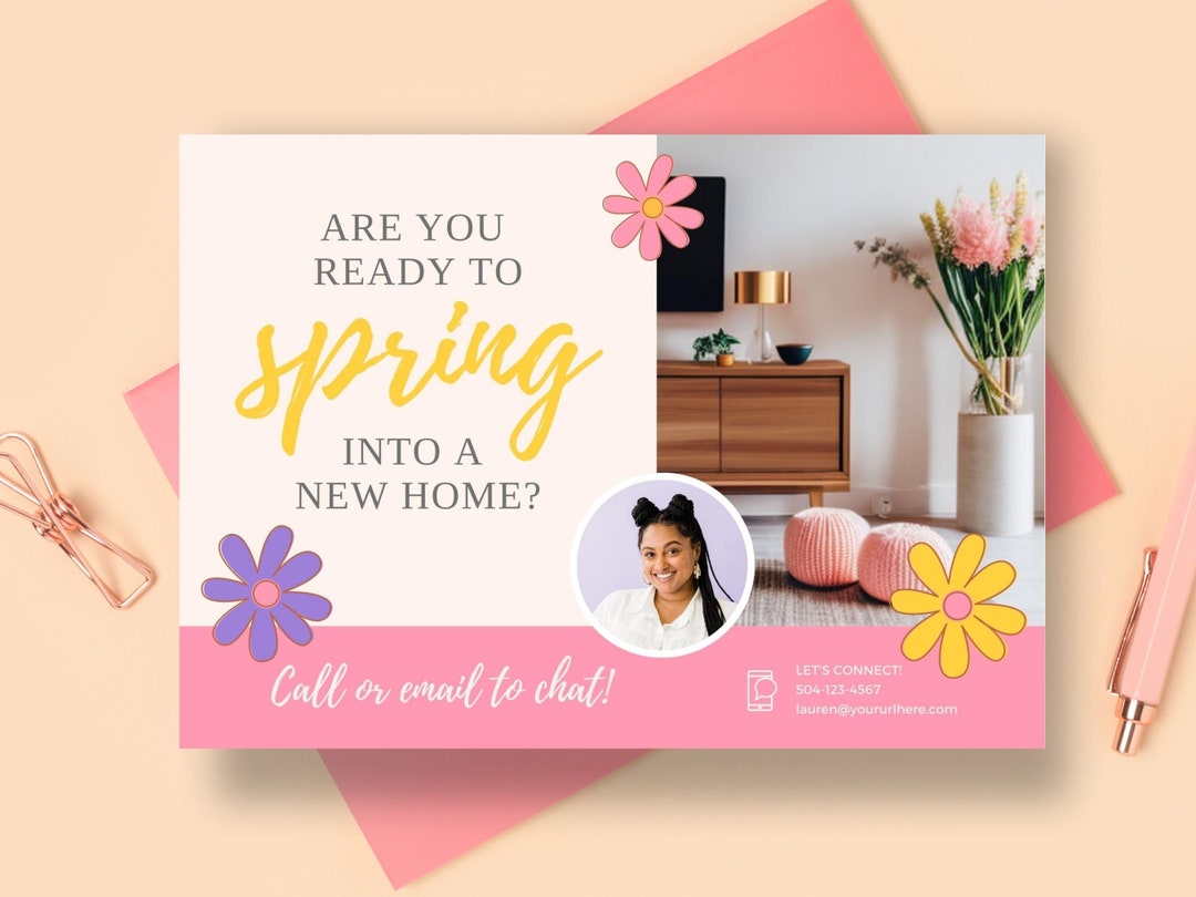 Spring Real Estate Postcard, Spring Real Estate Marketing, Spring ...