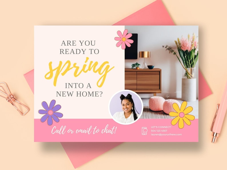 Spring Real Estate Postcard, Spring Real Estate Marketing, Spring ...