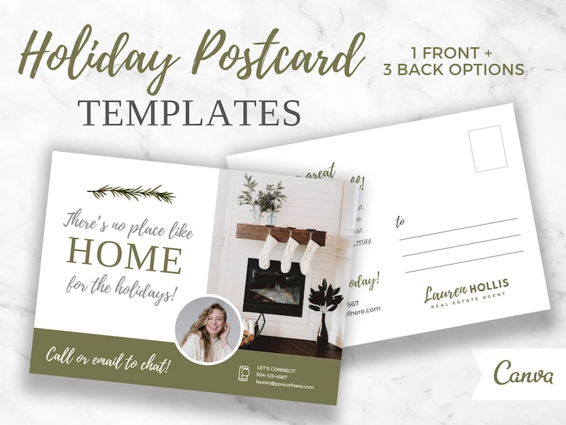 Real Estate Holiday Postcard, Realtor Christmas Card, Realtor Holiday ...