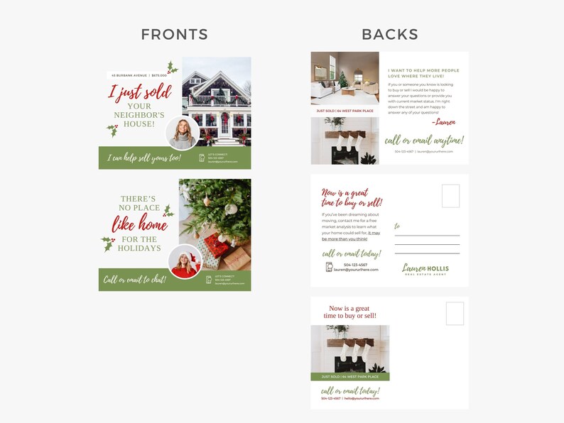 Holiday Real Estate Postcard, Winter Real Estate, Holiday Mailer ...