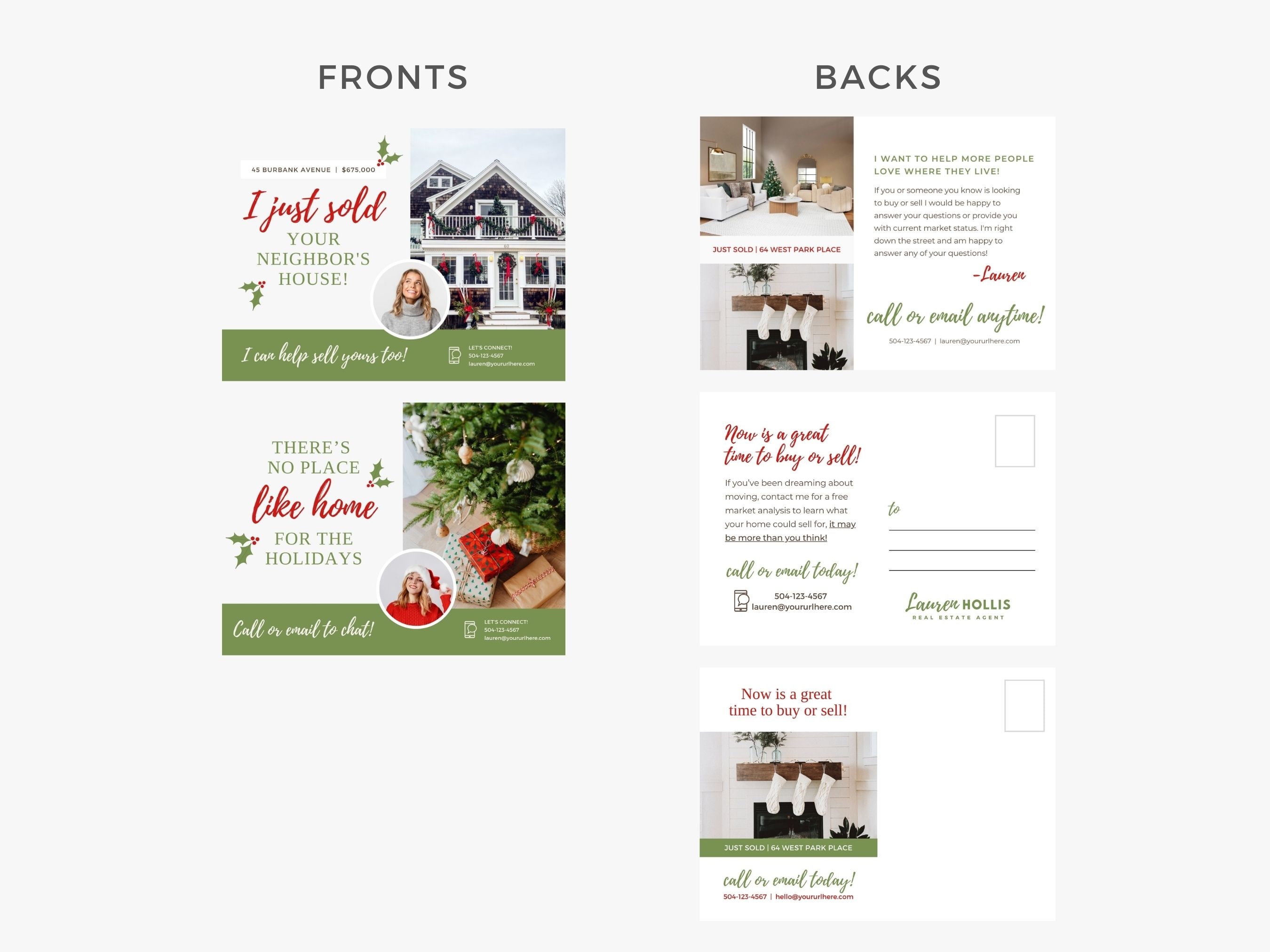 Holiday Real Estate Postcard, Winter Real Estate, Holiday Mailer ...