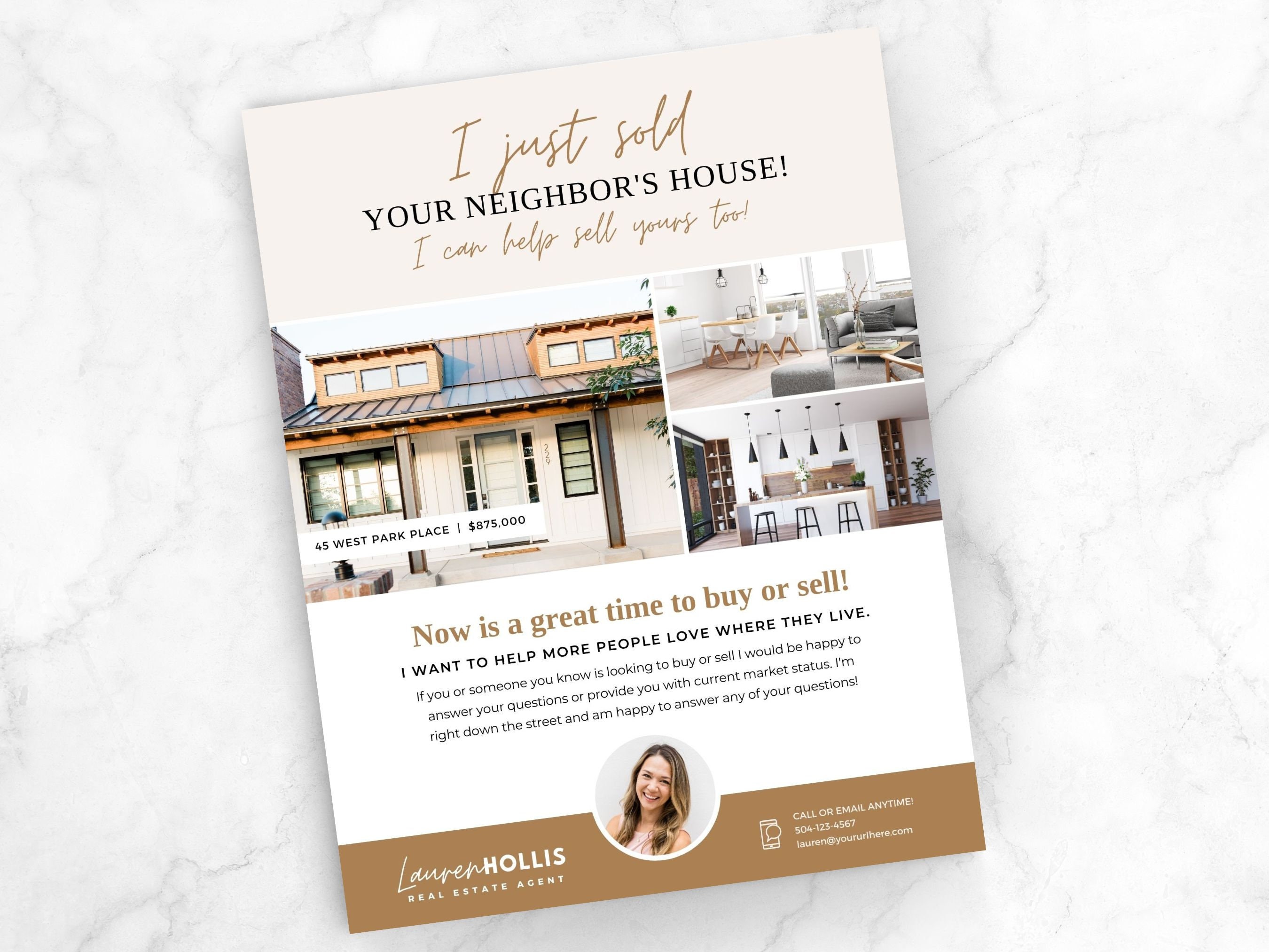 Just Sold Flyer, Real Estate Letter, Realtor Mailer, Real Estate ...