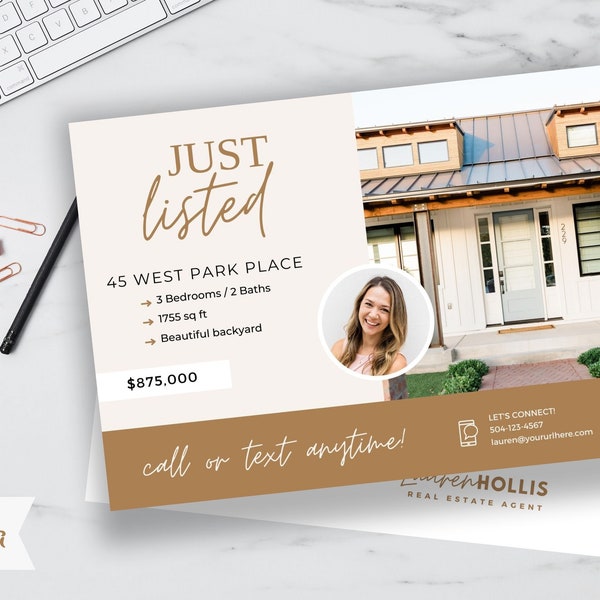 Just Listed Postcard Template - Etsy