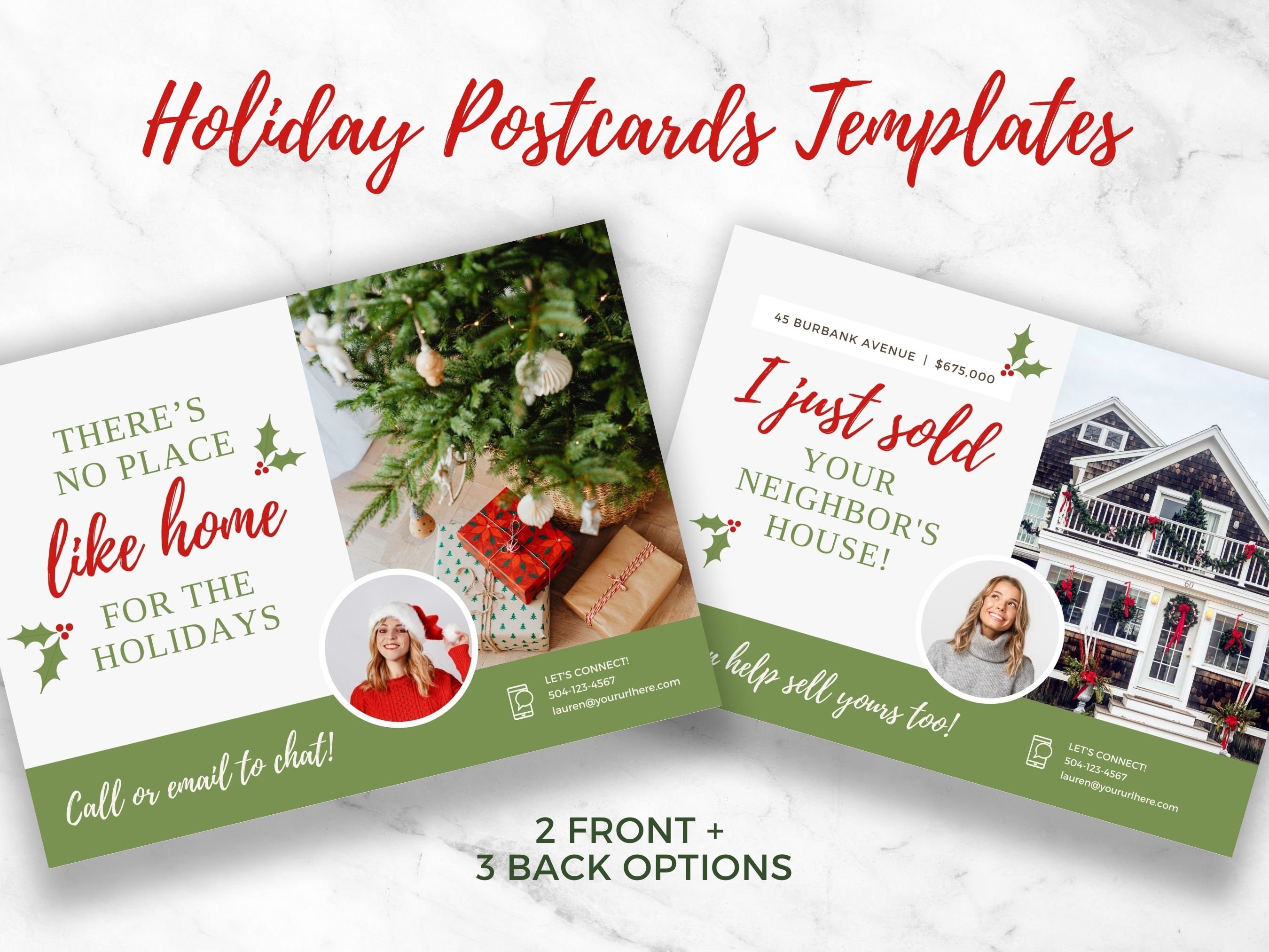 Holiday Real Estate Postcard, Winter Real Estate, Holiday Mailer ...