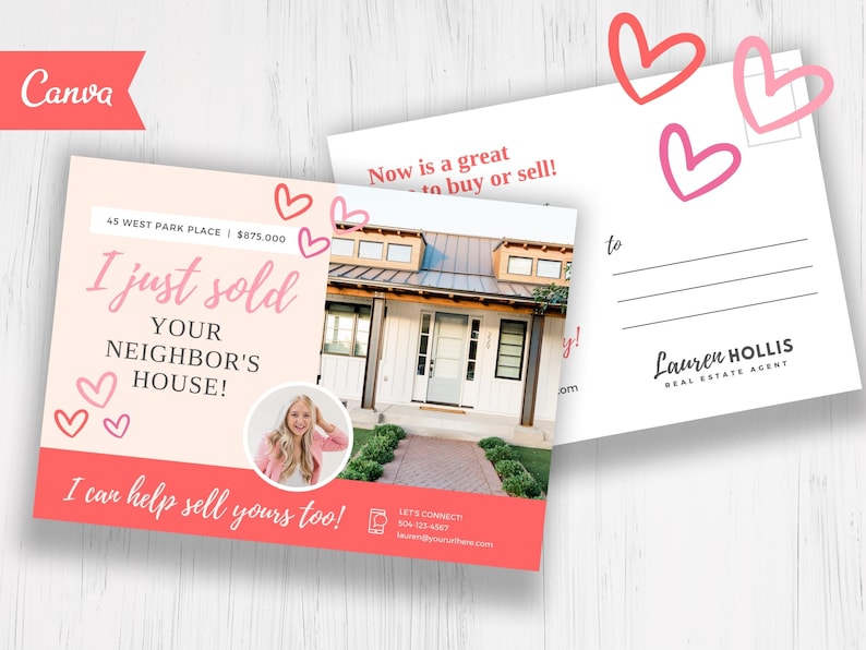 Valentines Real Estate Postcard Templates, Just Sold Postcard ...