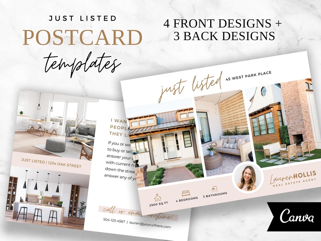 Just Listed Postcard, Real Estate Postcard, Just Listed Flyer, Realtor ...