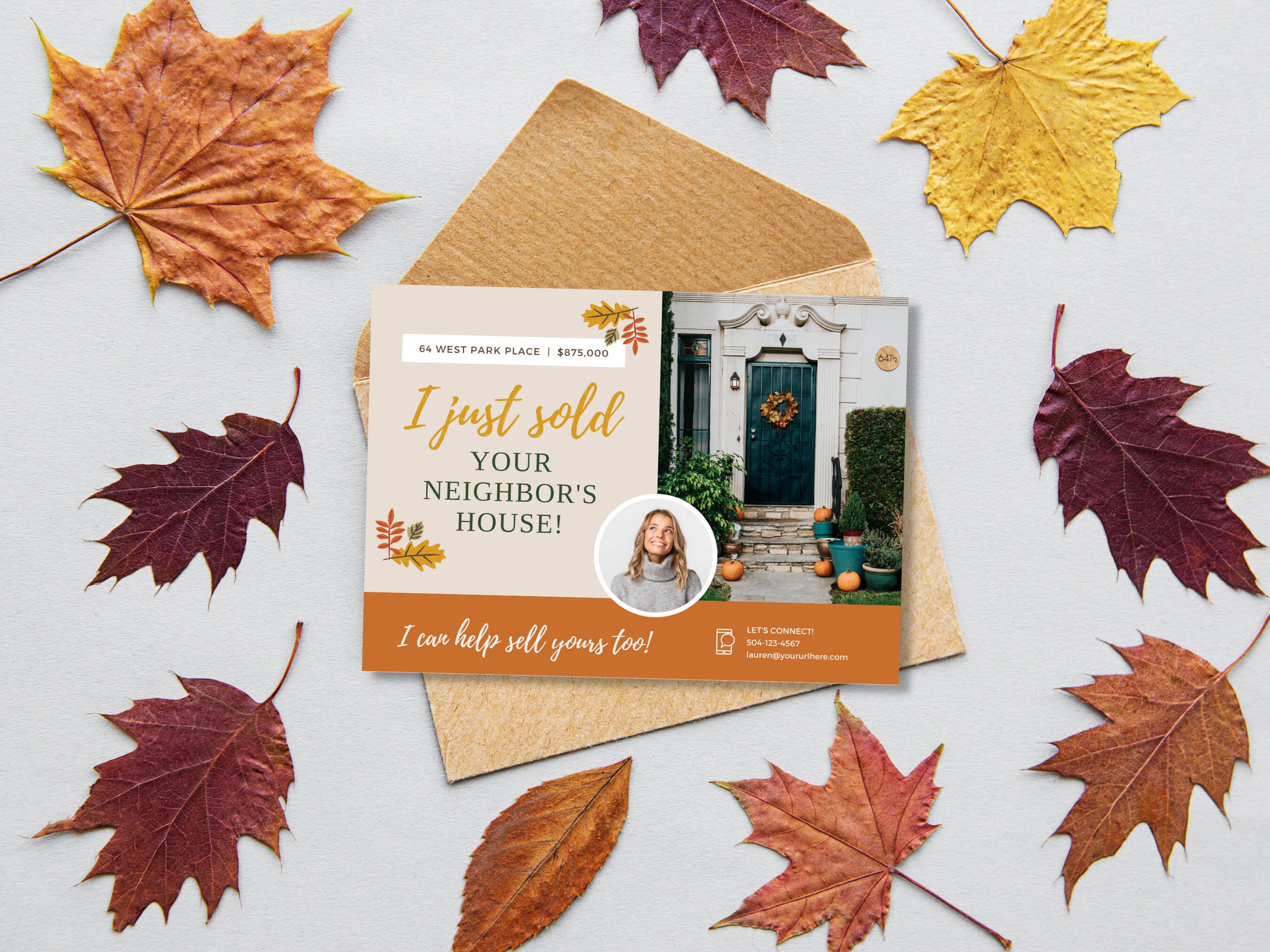 Just Sold Postcard, Real Estate Postcard, Realtor Postcard, Fall Real ...