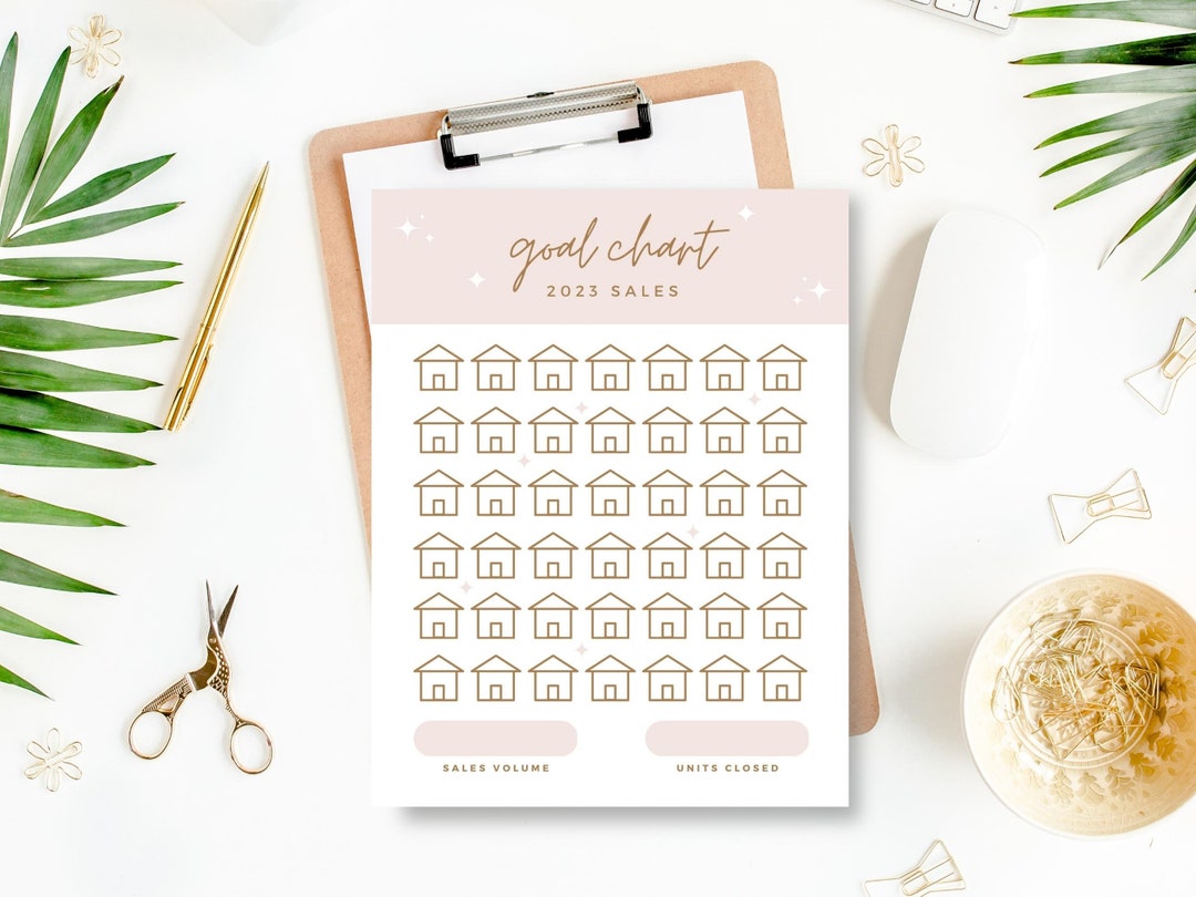 Real Estate Goal Chart, Real Estate Goal Tracker, Real Estate Editable ...