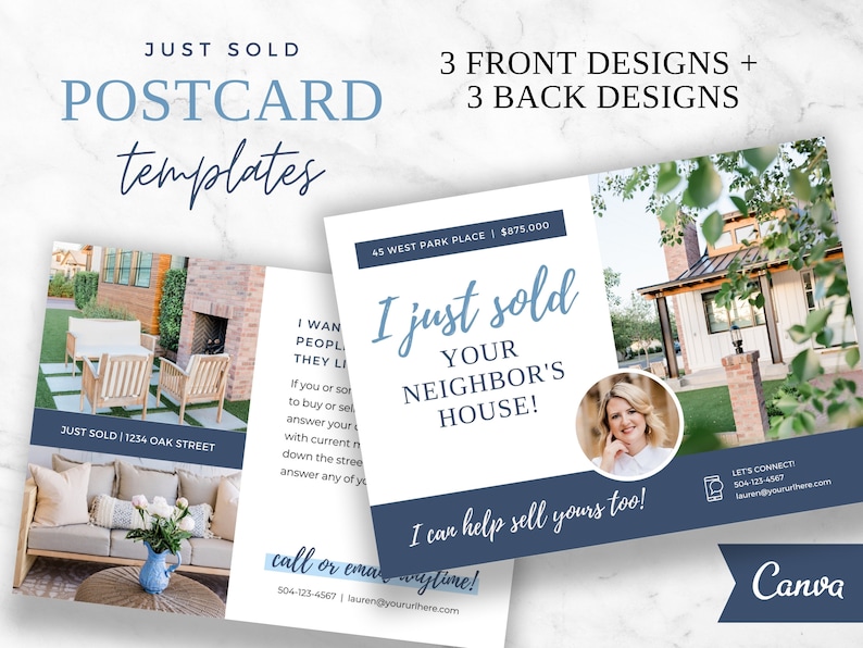 Just Sold Postcard, Real Estate Postcard, Just Sold Flyer, Realtor ...