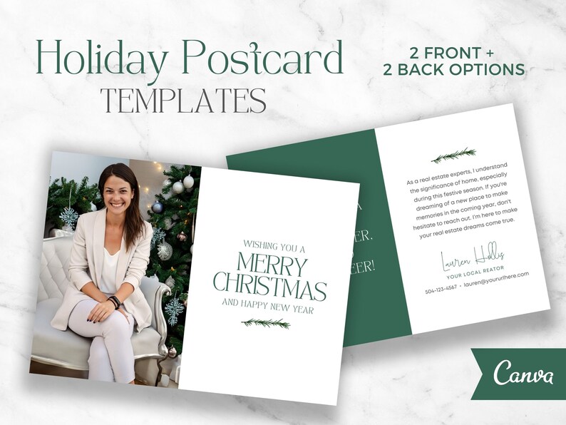 Realtor Christmas Postcard, Real Estate Holiday Card, Realtor Holiday ...