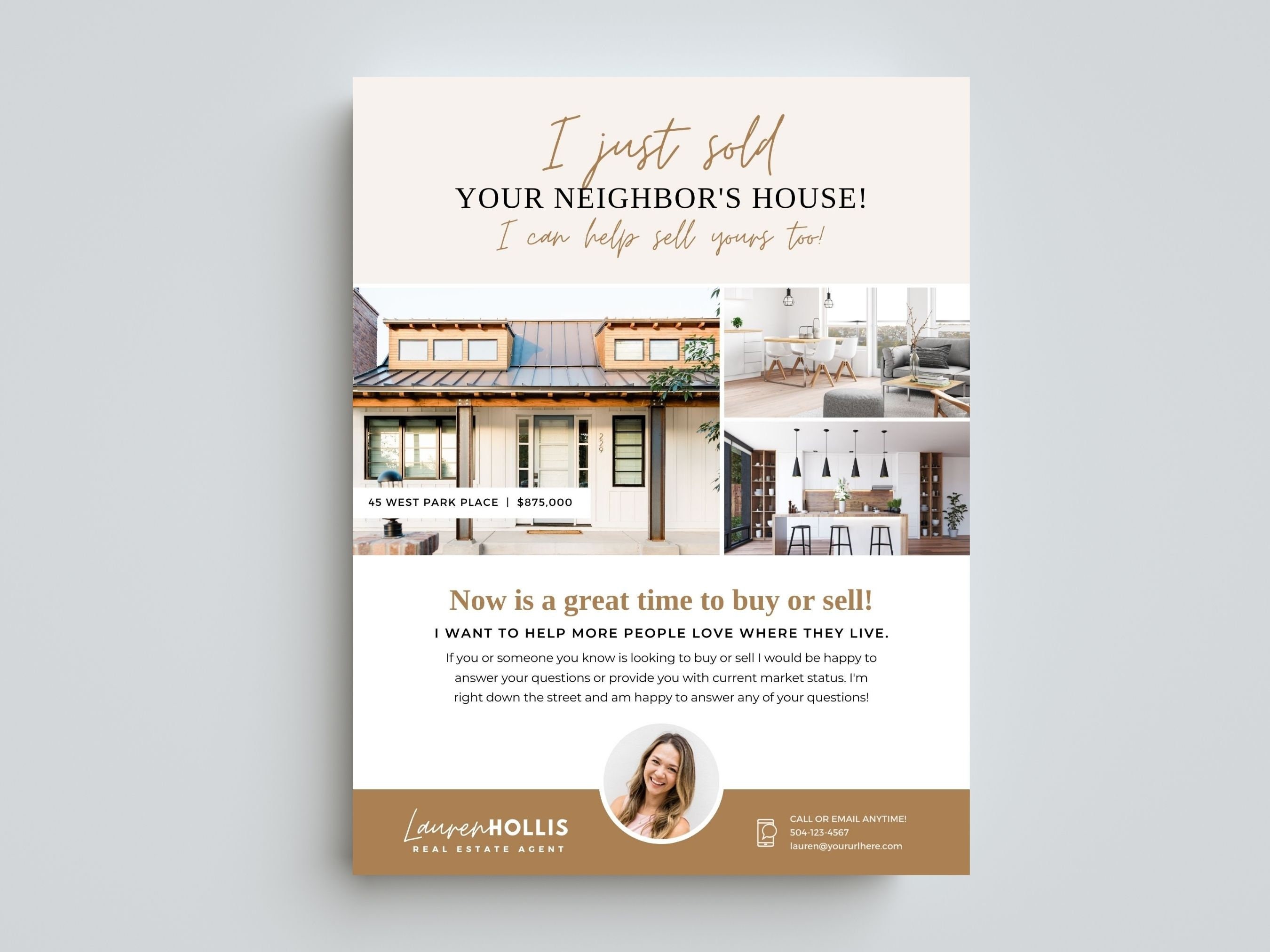 Real Estate Listing Letter Template, Just Sold Flyer, Real Estate ...