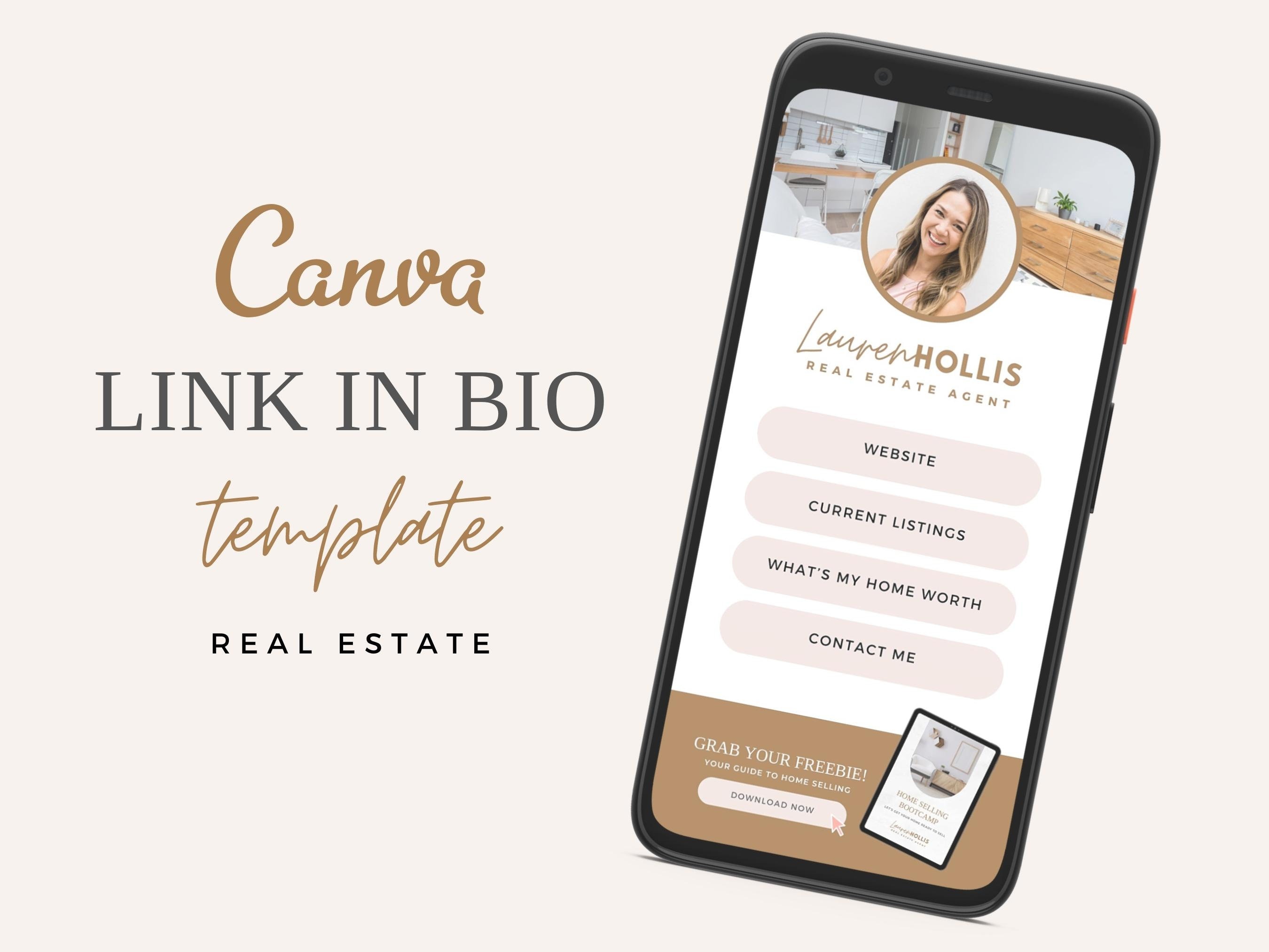 Link in Bio Template Landing Page Instagram Bio Link Canva - Etsy