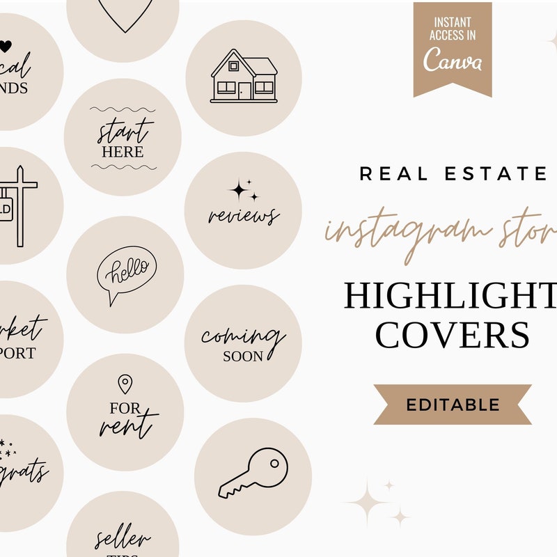 Real Estate Highlight Covers - Etsy