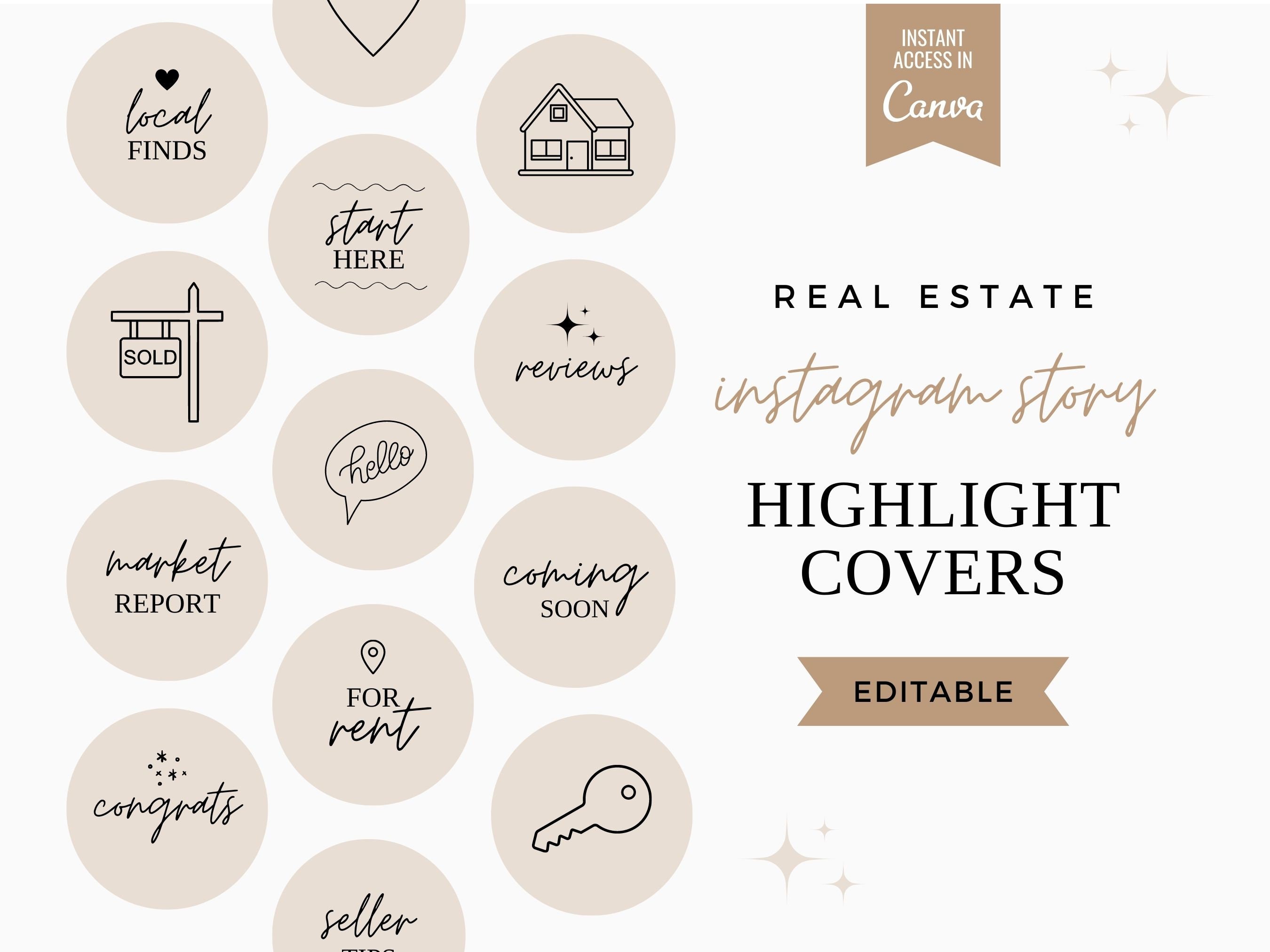 Real Estate Instagram Story Highlight Covers, Instagram Highlights ...