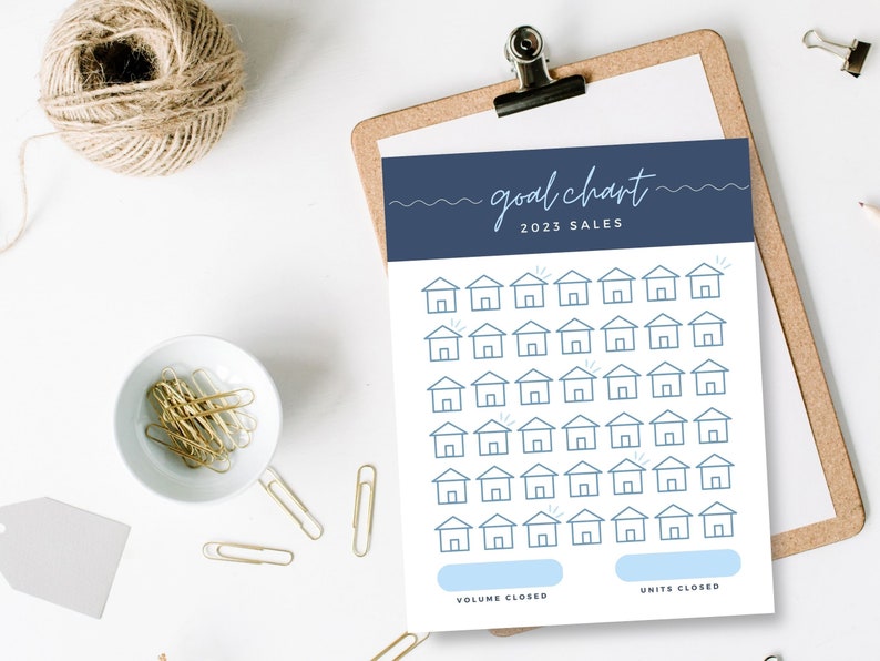 Real Estate Goal Chart, Real Estate Goal Tracker, Real Estate Editable ...