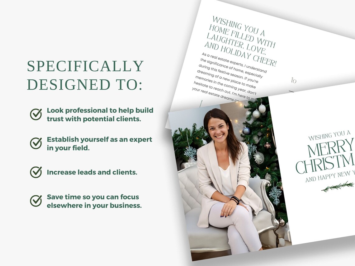 Realtor Christmas Postcard, Real Estate Holiday Card, Realtor Holiday ...