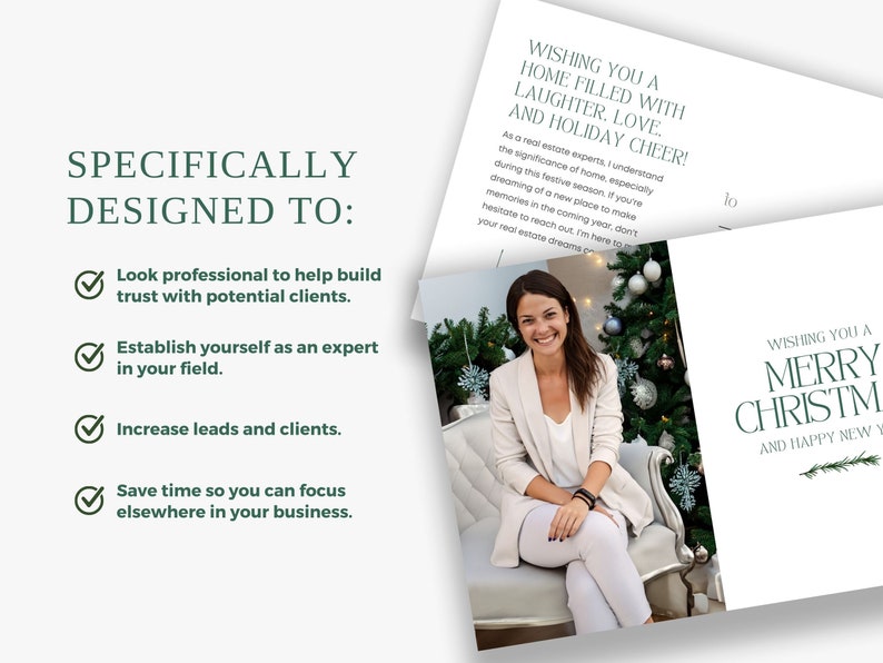 Realtor Christmas Postcard, Real Estate Holiday Card, Realtor Holiday ...