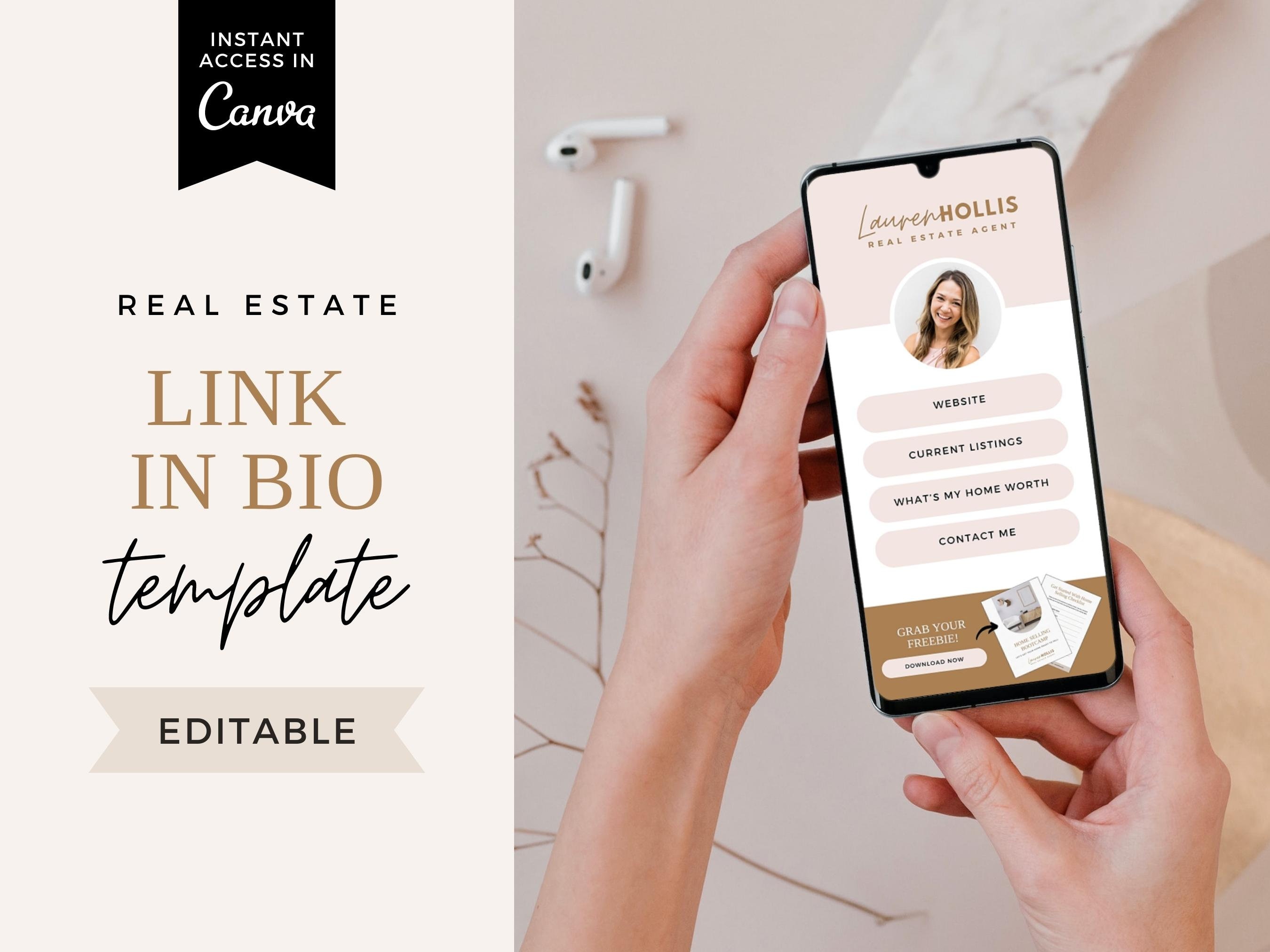 Link in Bio Template Landing Page Instagram Bio Link Canva - Etsy