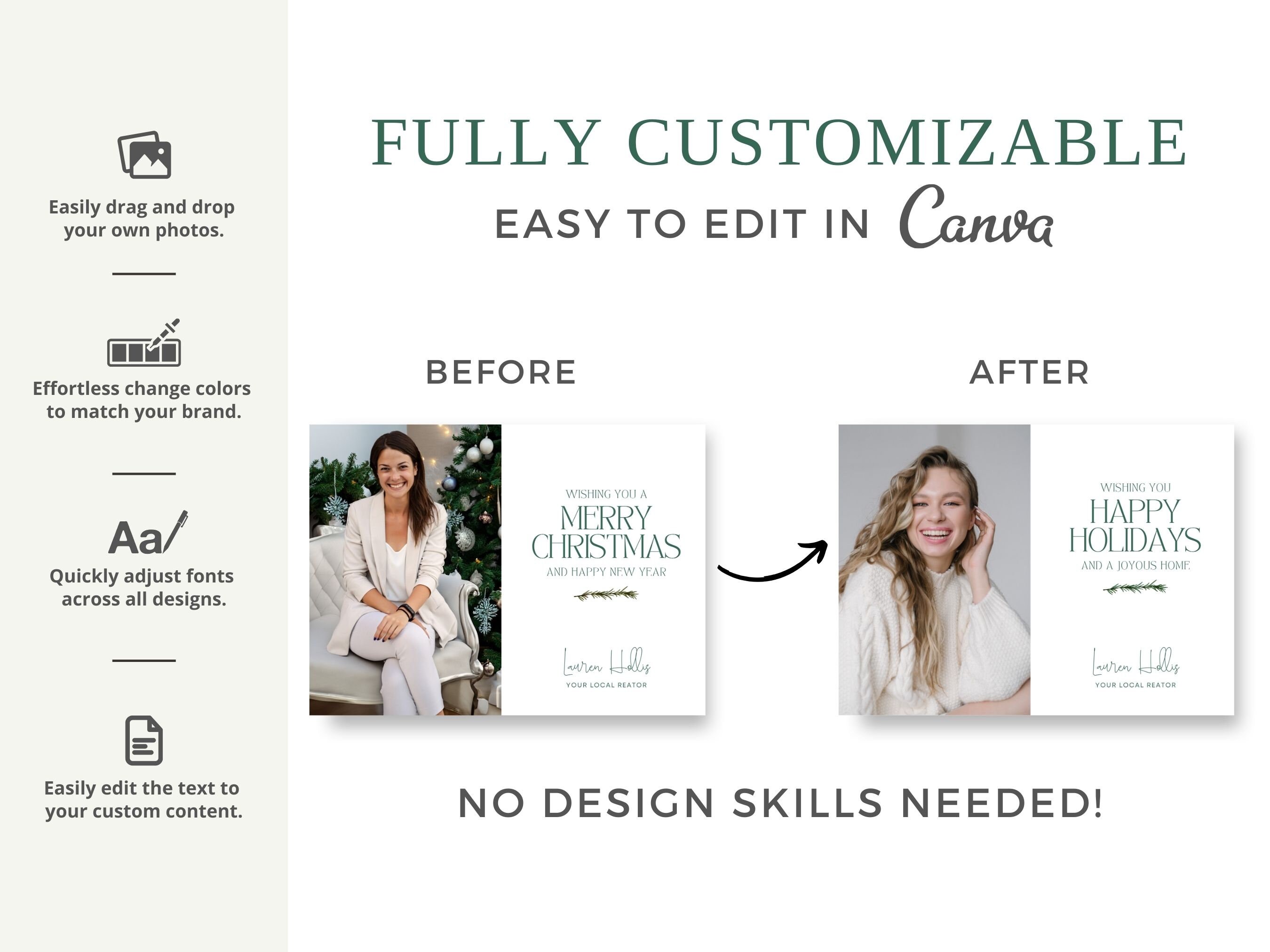 Realtor Christmas Postcard, Real Estate Holiday Card, Realtor Holiday ...