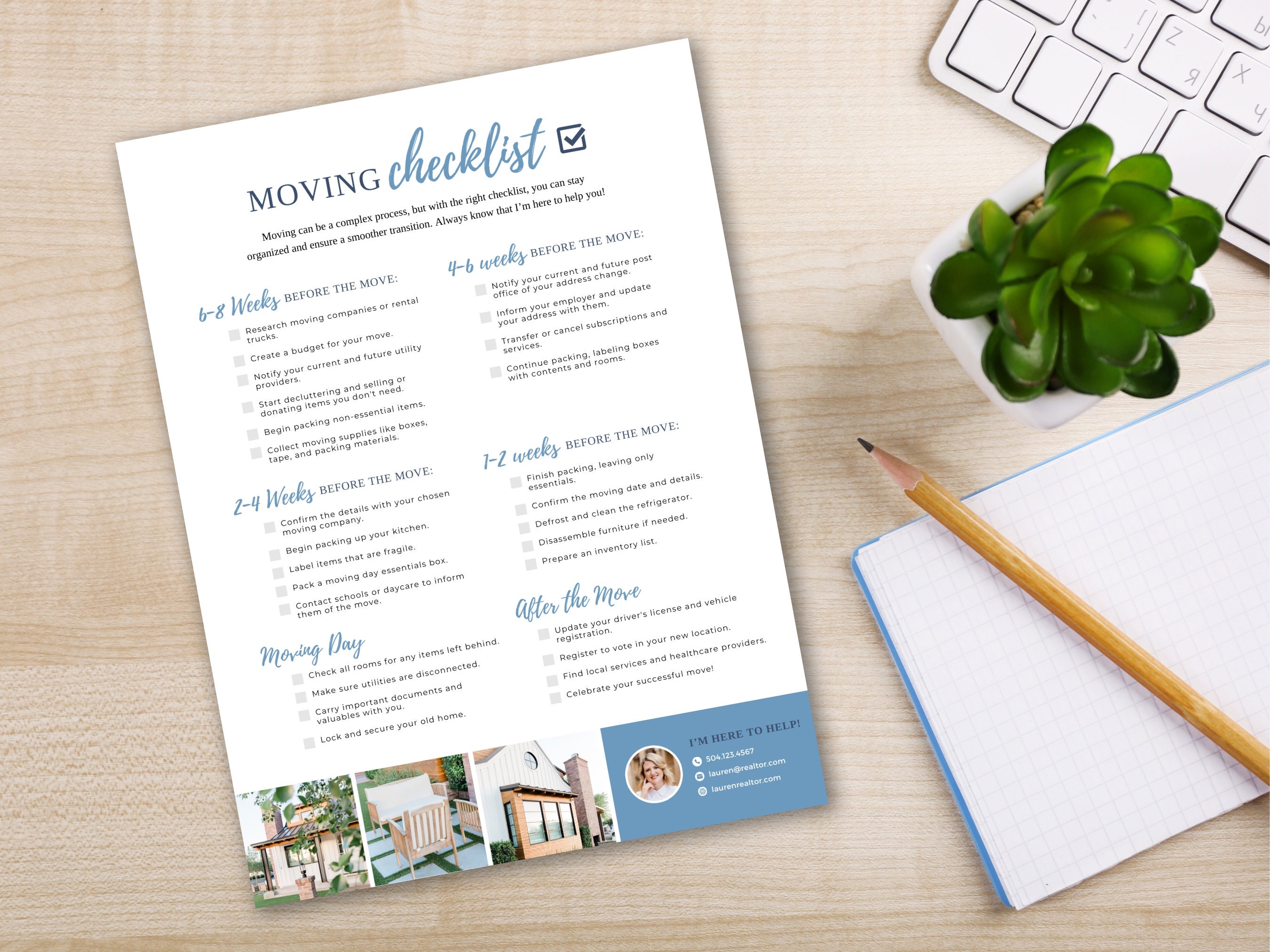 Real Estate Checklist, Moving Checklist, Realtor Moving Guide, Moving ...