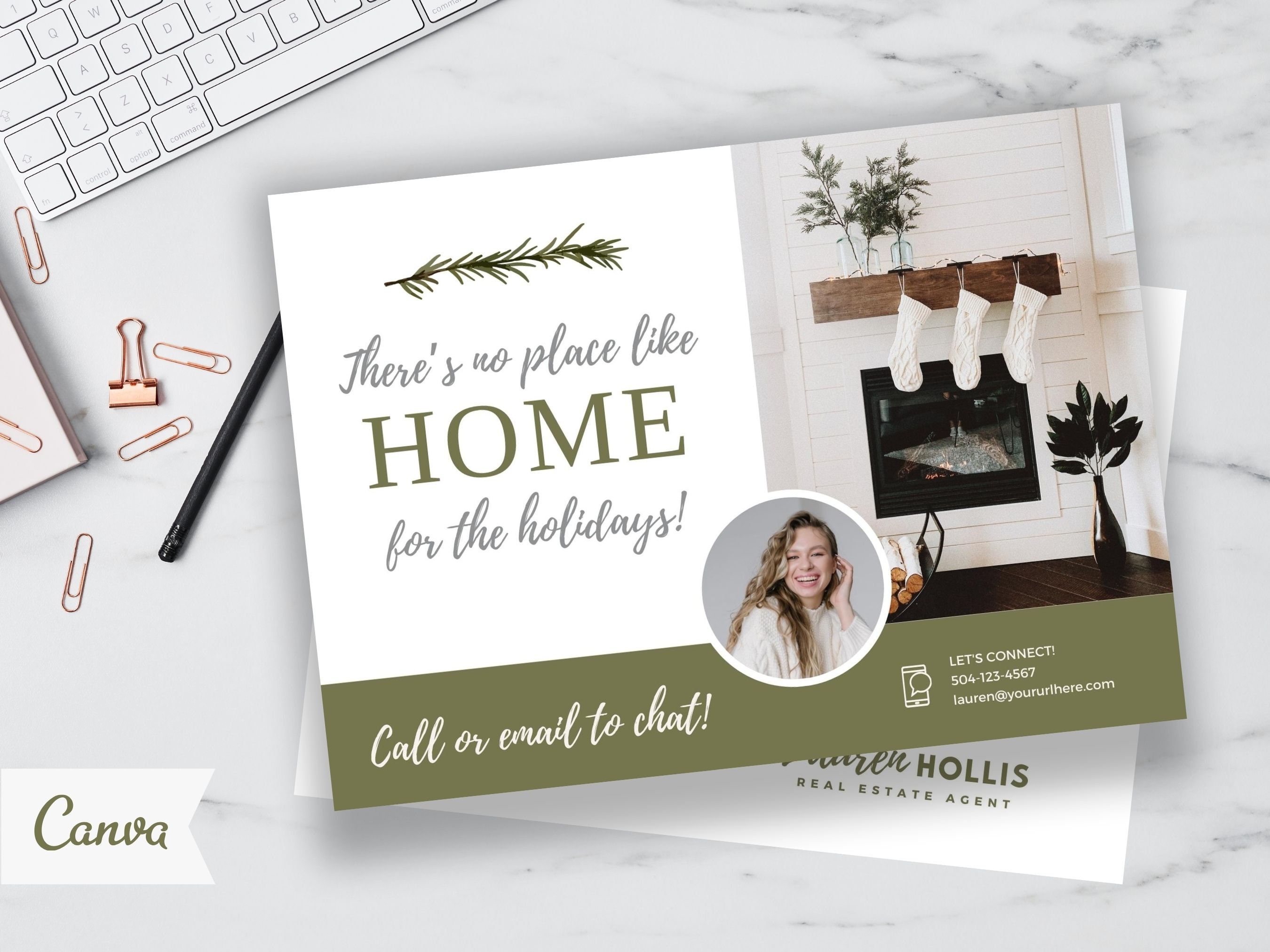 Real Estate Holiday Postcard, Realtor Christmas Card, Realtor Holiday ...