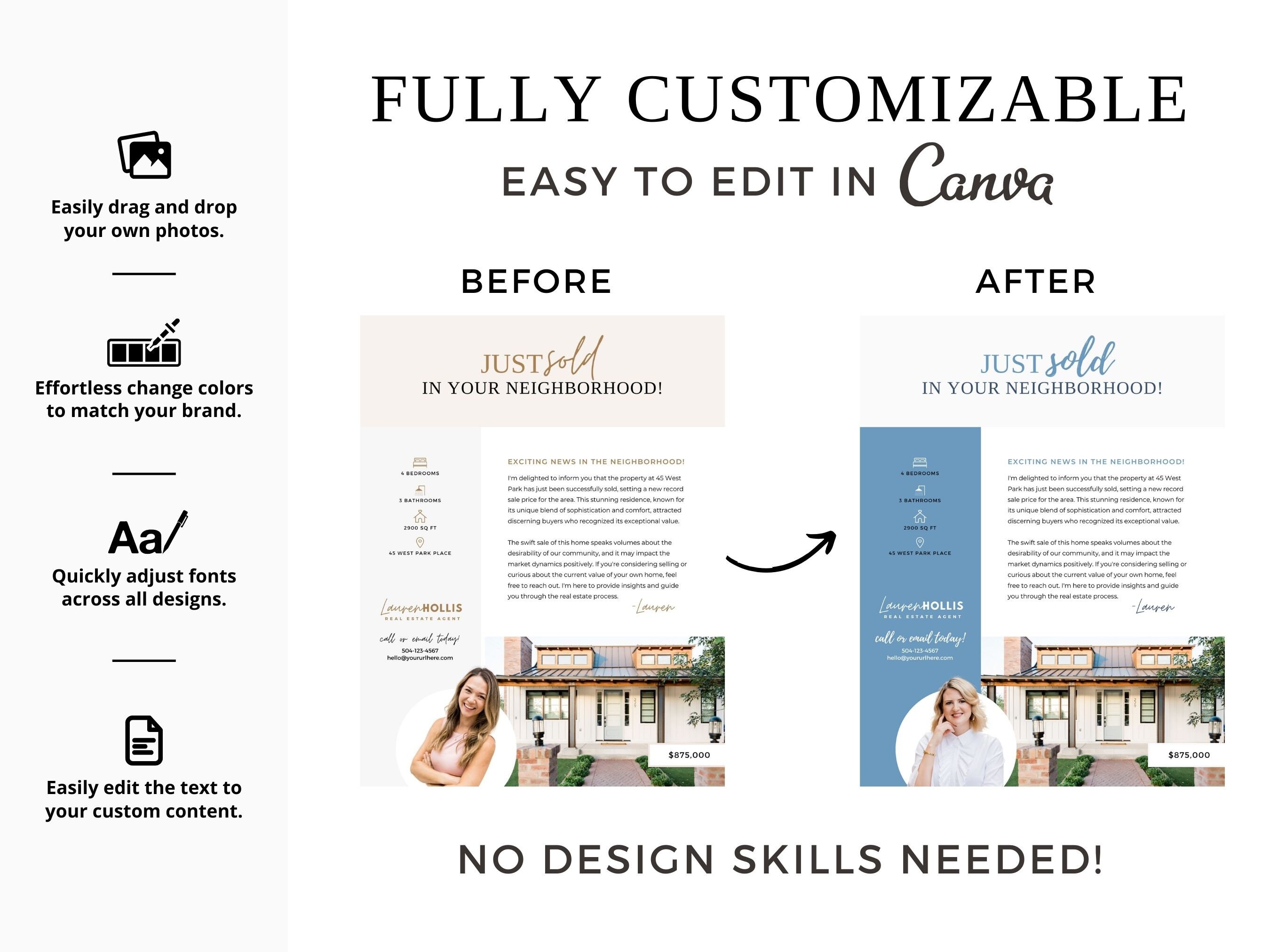 Real Estate Listing Letter Template, Just Sold Flyer, Real Estate ...