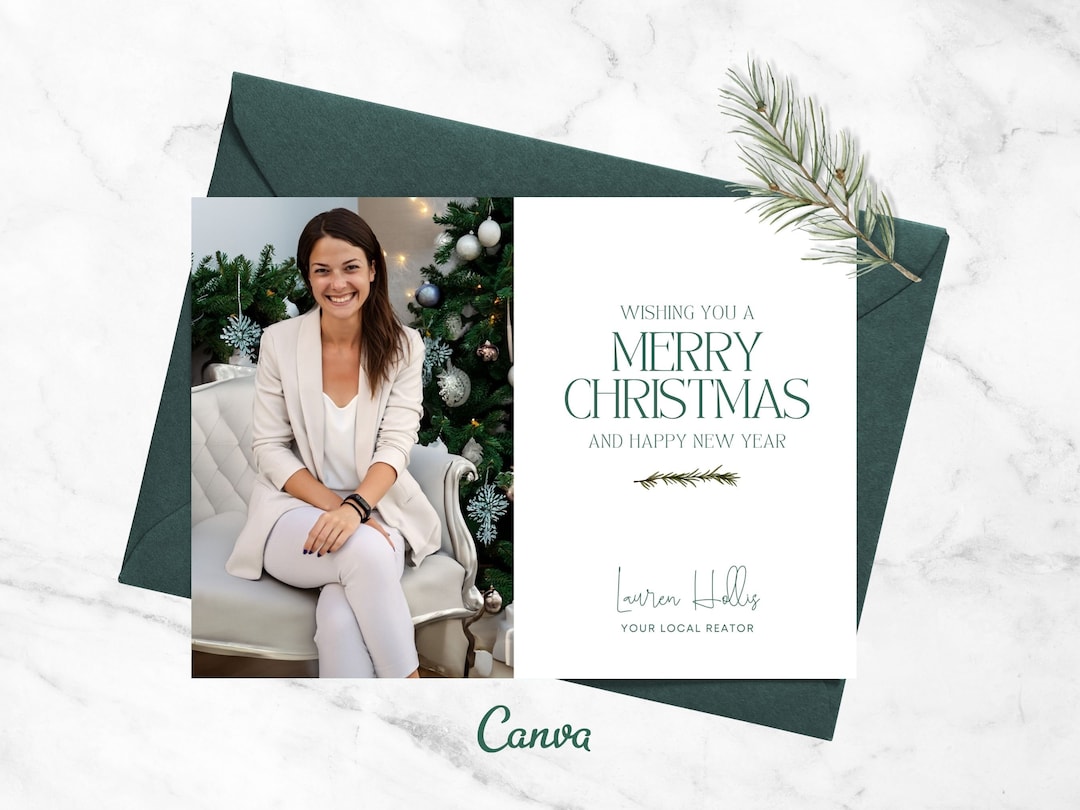 Realtor Christmas Postcard, Real Estate Holiday Card, Realtor Holiday ...