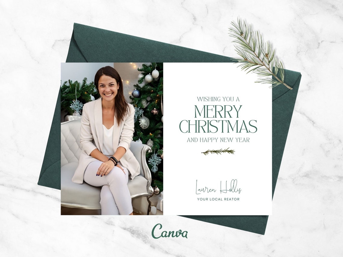 Realtor Christmas Postcard, Real Estate Holiday Card, Realtor Holiday ...