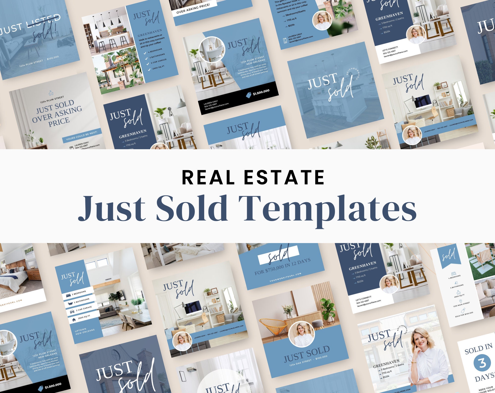 Just Sold Template, Real Estate Agent Template, Real Estate Marketing ...
