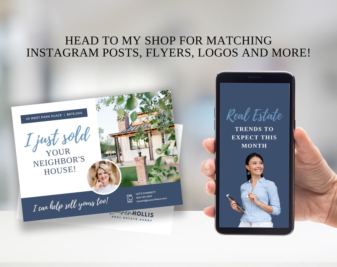 Just Sold Template, Real Estate Agent Template, Real Estate Marketing ...