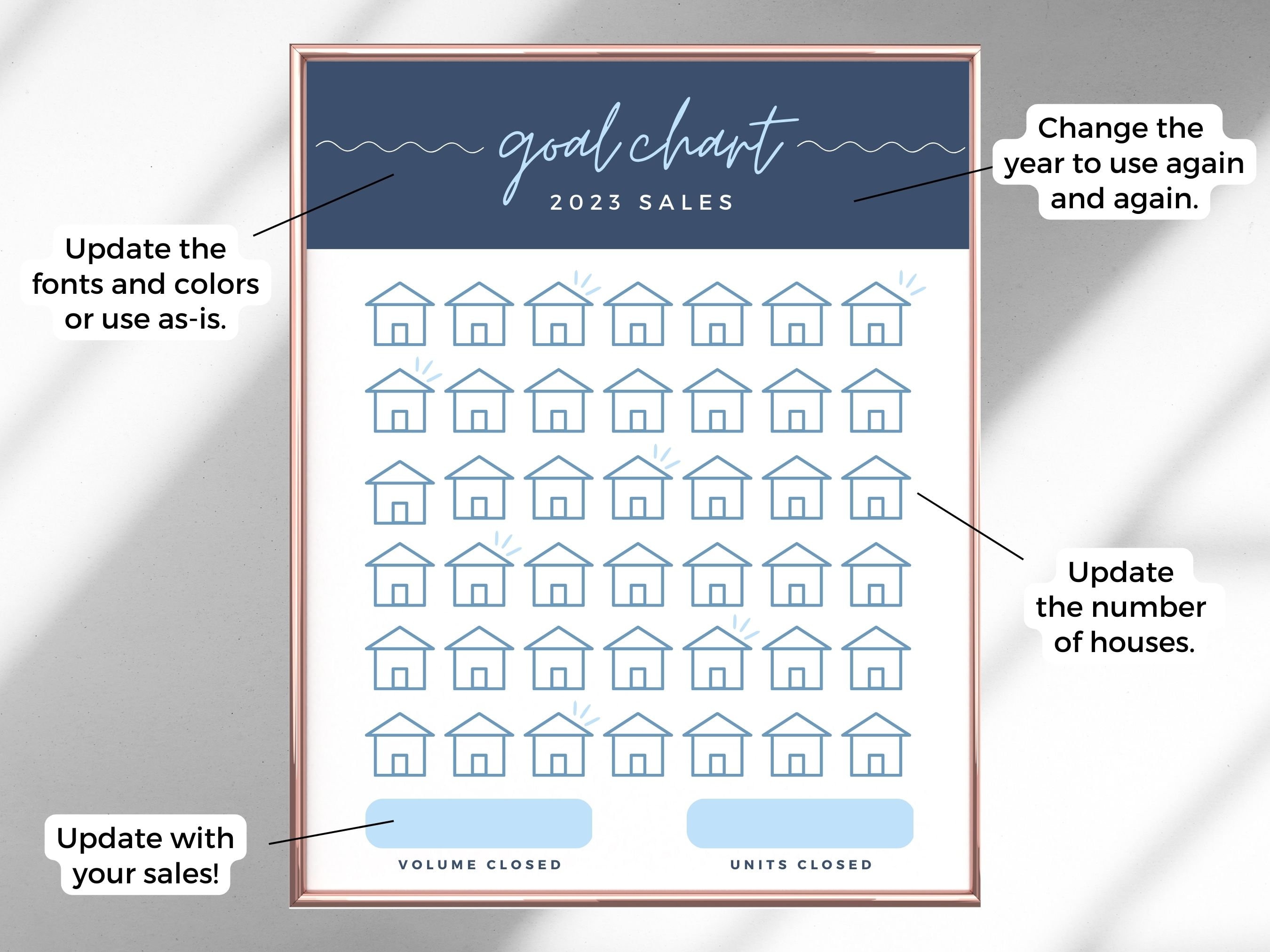 Real Estate Goal Chart, Real Estate Goal Tracker, Real Estate Editable ...