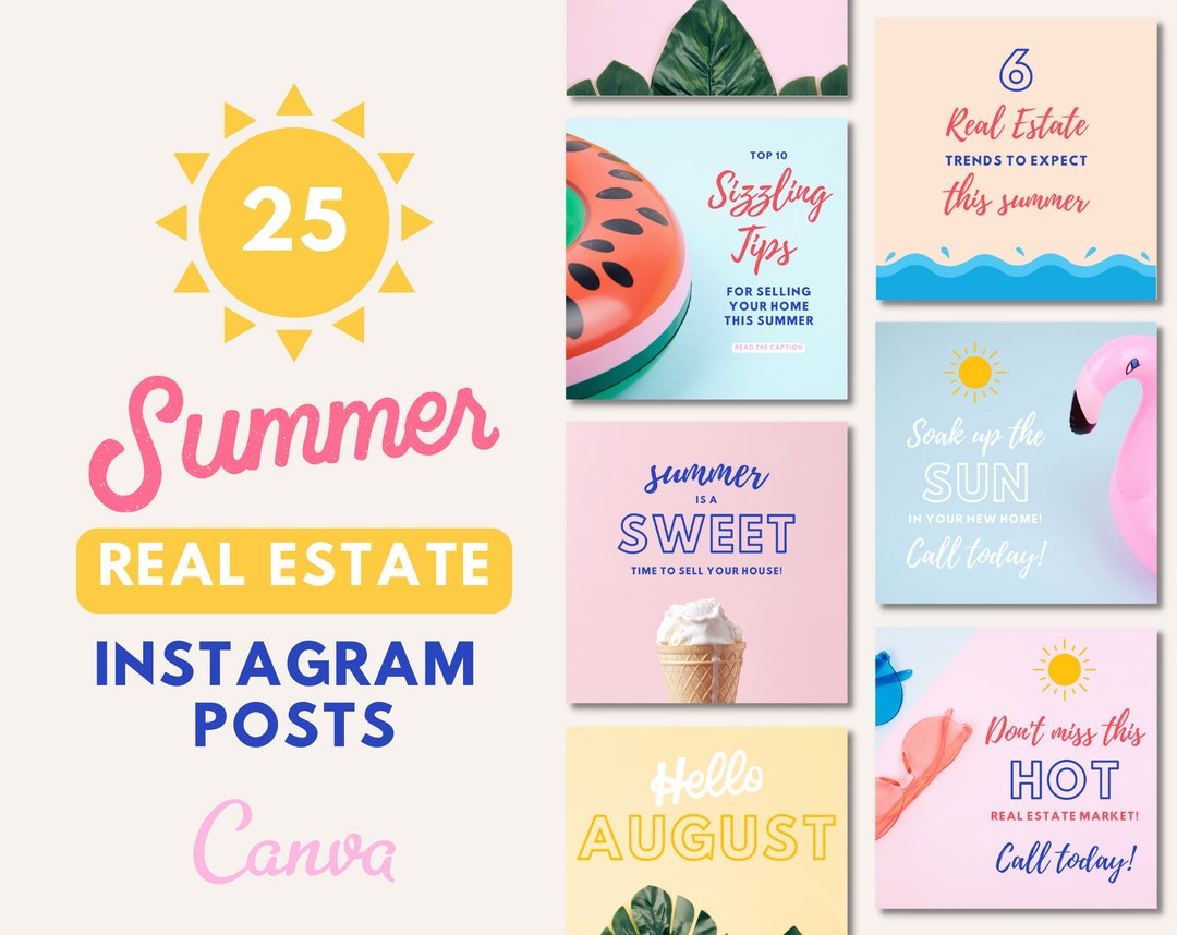 Summer Real Estate Posts, Realtor Summer Instagram Posts, Real Estate ...