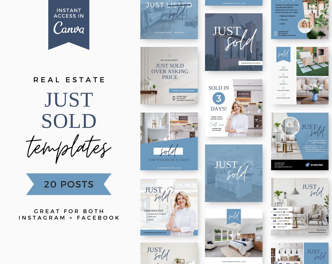 Just Sold Template, Real Estate Agent Template, Real Estate Marketing ...