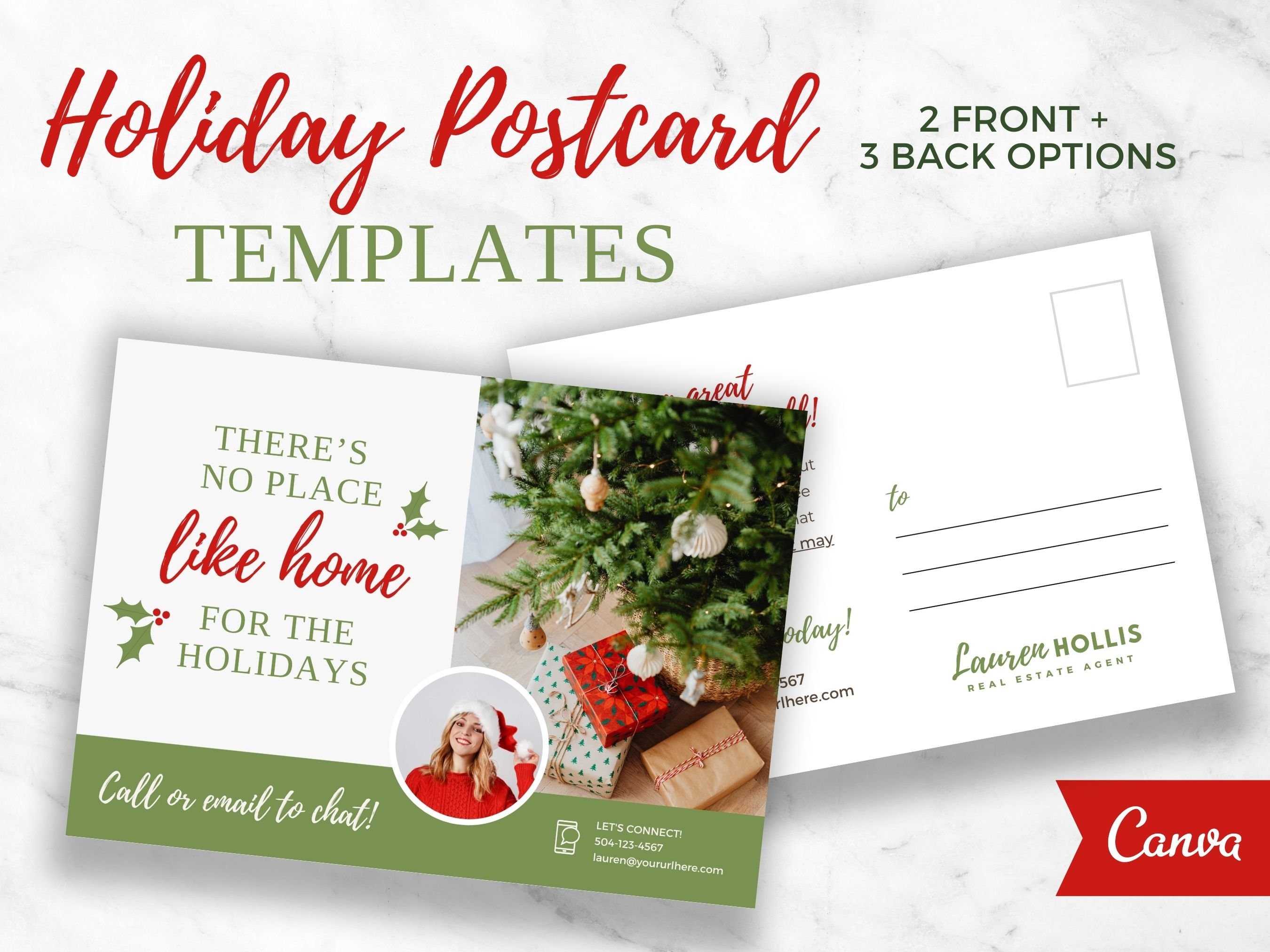 Realtor Christmas Card, Realtor Holiday Postcard, Holiday Mailer, Real ...