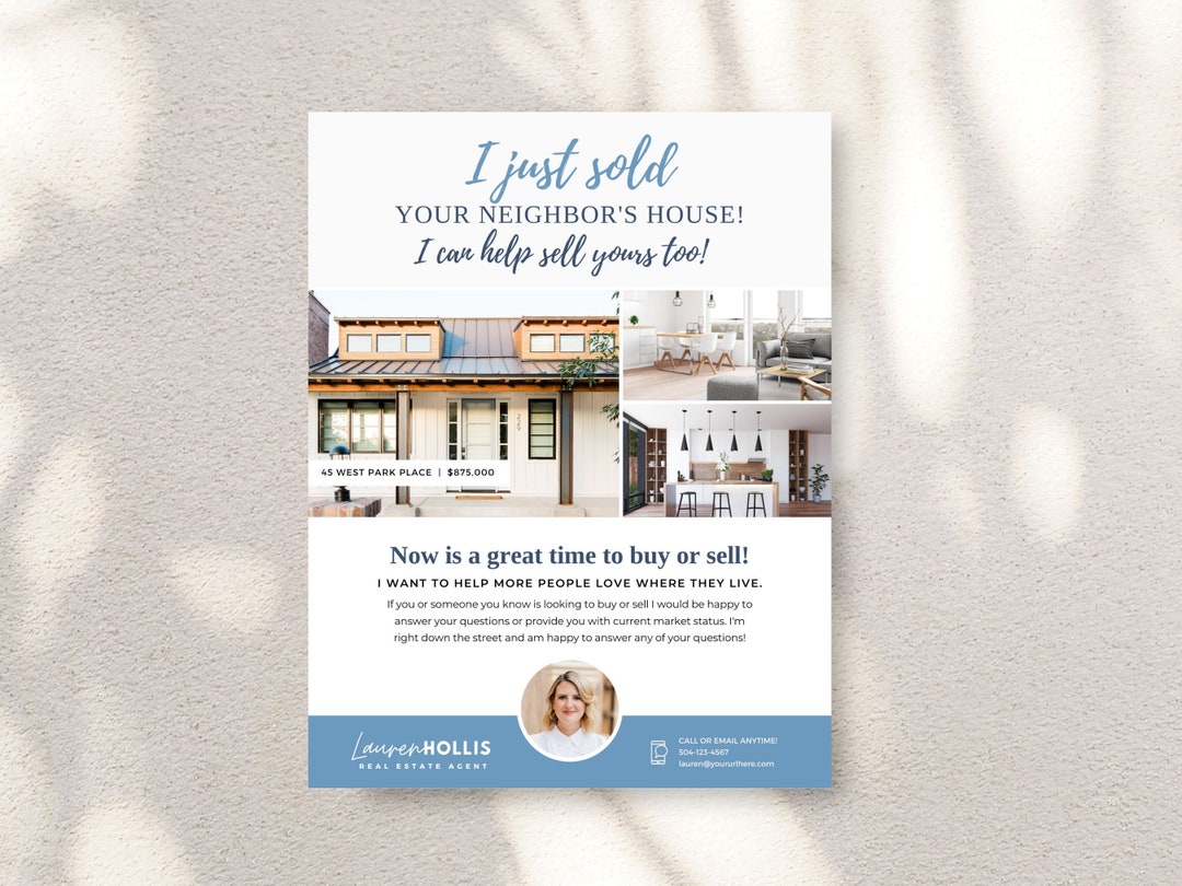 Just Sold Flyer, Real Estate Letter, Realtor Mailer, Real Estate ...