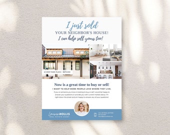 Just Sold Flyer, Real Estate Letter, Realtor Mailer, Real Estate ...