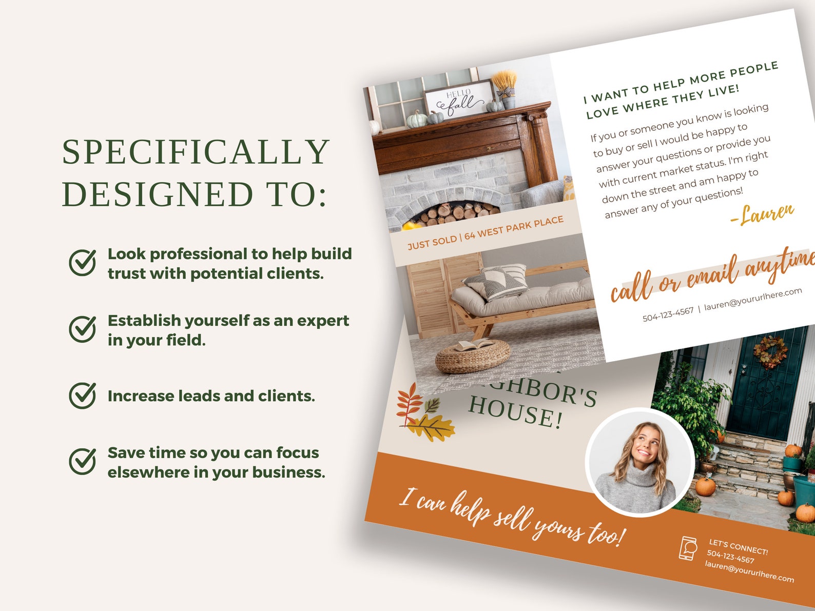 Fall Real Estate Postcard, Autumn Real Estate Marketing, Autumn Mailer ...