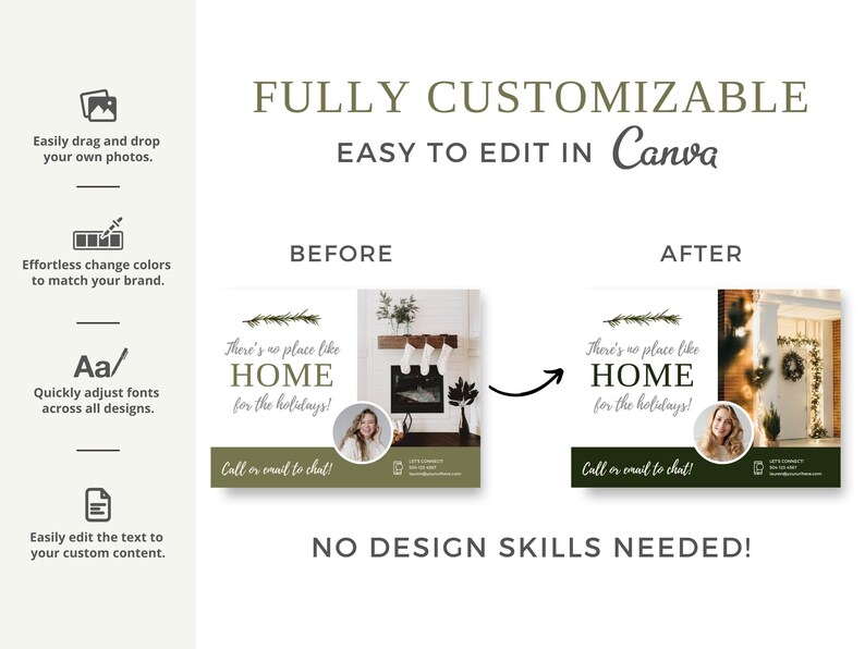 Real Estate Holiday Postcard, Realtor Christmas Card, Realtor Holiday ...