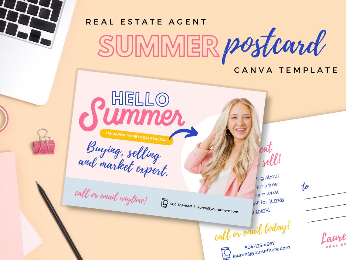 Real Estate Postcard Bundle, Summer Real Estate Marketing, Realtor ...