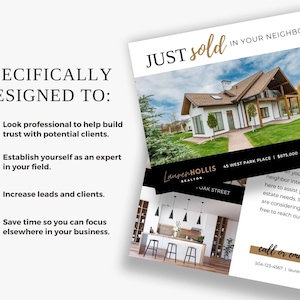 Just Sold Postcard, Real Estate Postcard, Just Sold Flyer, Realtor ...