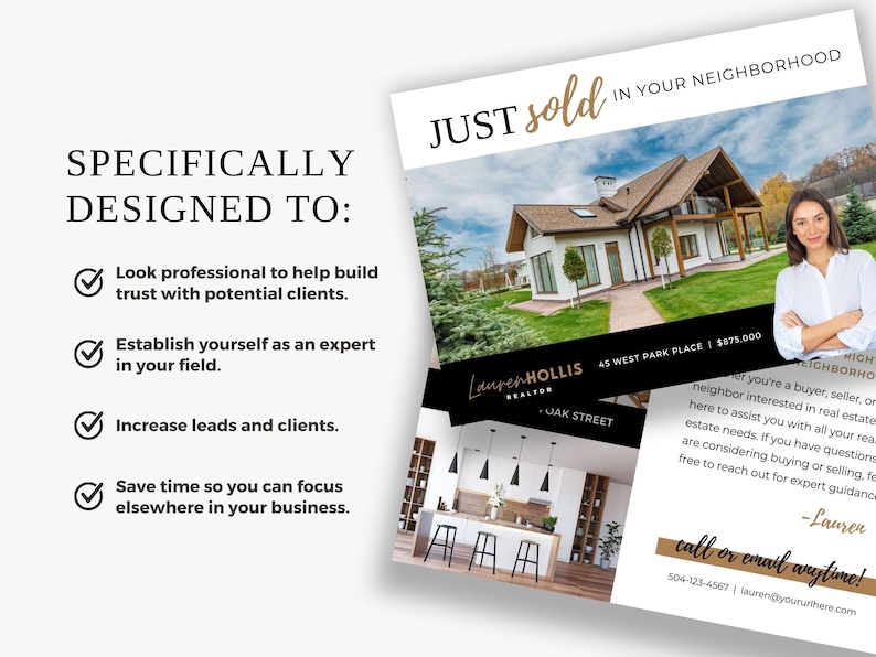 Just Sold Postcard, Real Estate Postcard, Just Sold Flyer, Realtor ...