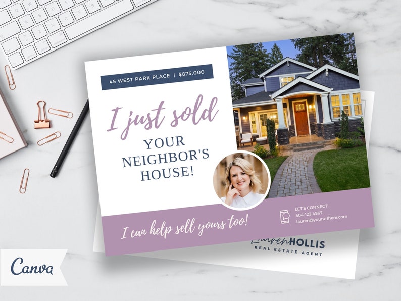 Just Sold Postcard, Real Estate Postcard, Just Sold Flyer, Realtor ...