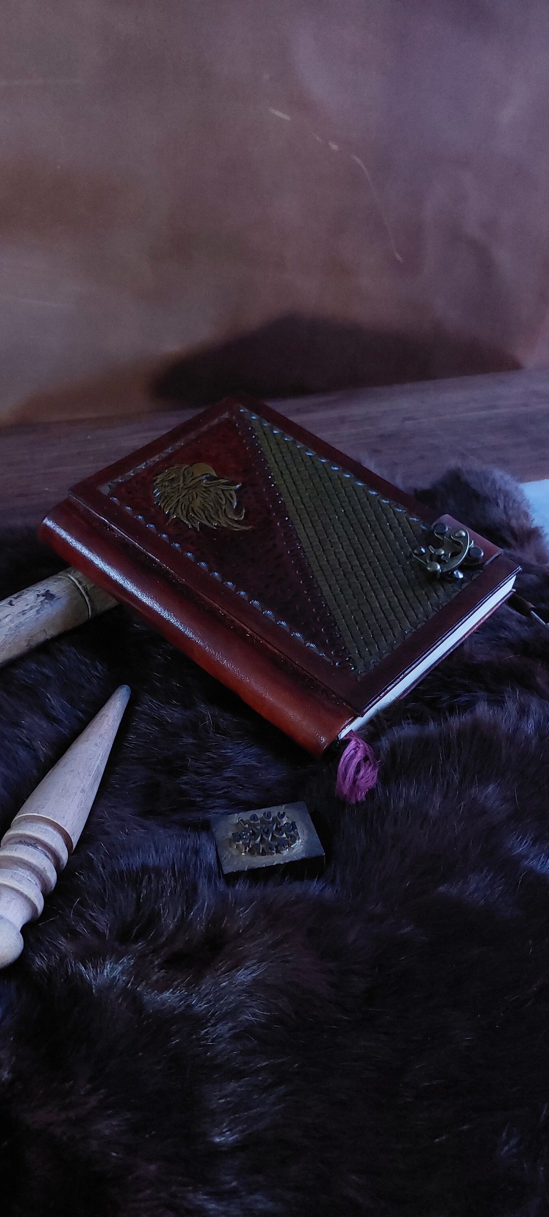 Handcrafted Eagle Pattern Desing Leather Diary, Handmade Journal ...