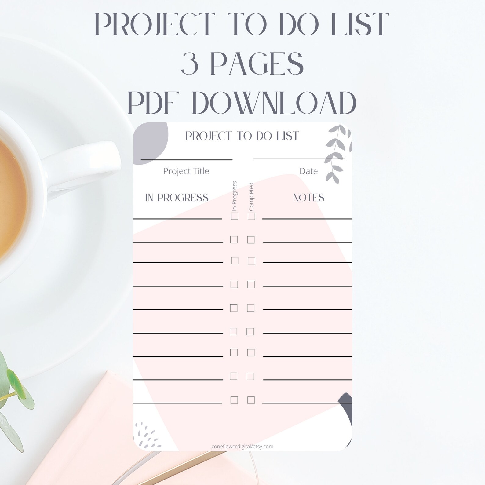 Project to Do List Printable Project Planner Checklist - Etsy