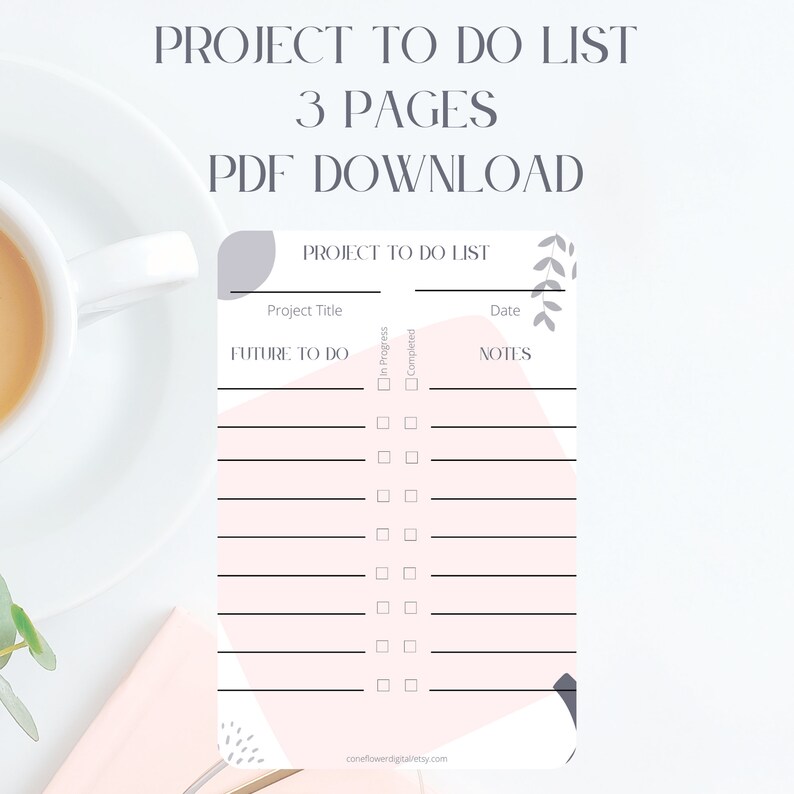 Project to Do List Printable Project Planner Checklist - Etsy