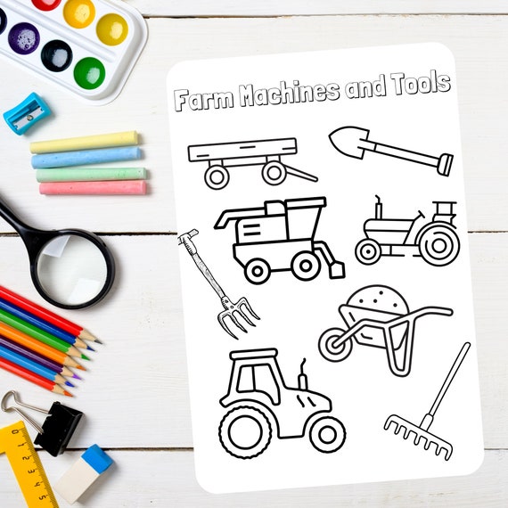 Farmer Tools Coloring Pages