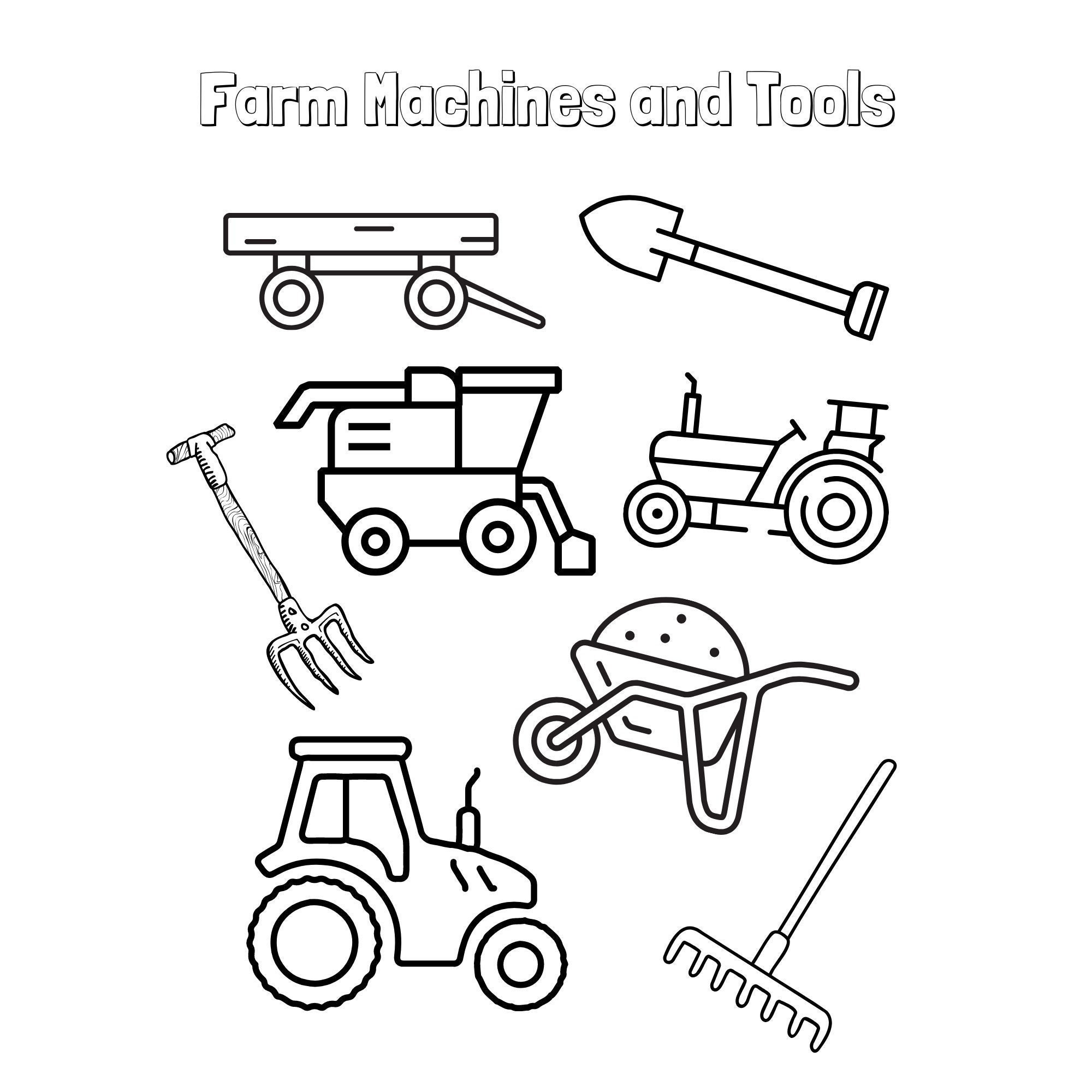 Coloring Pages For Farm Tools