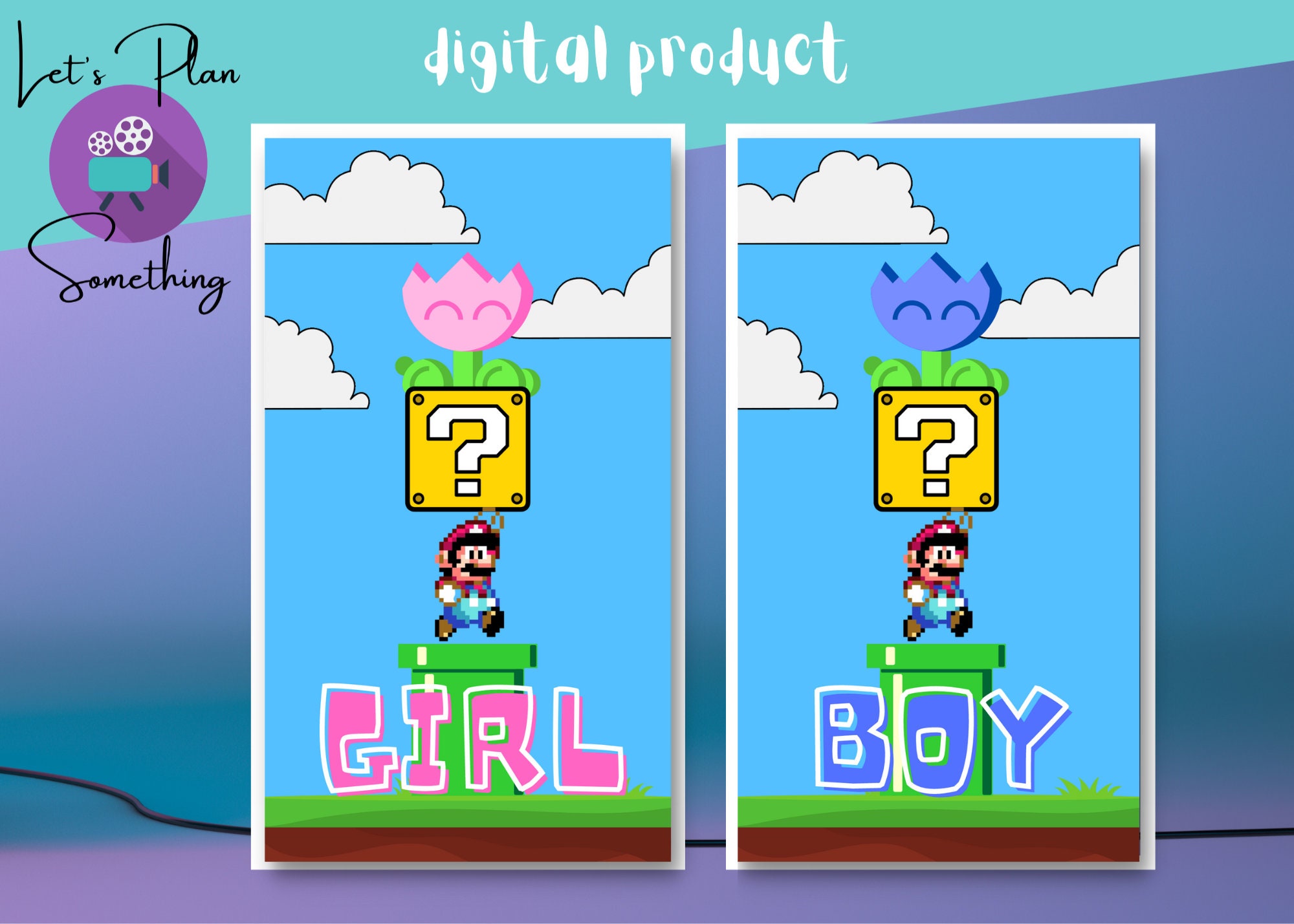 Its A GIRL Mario Gender Reveal Video Announcement, Animated Super Mario ...