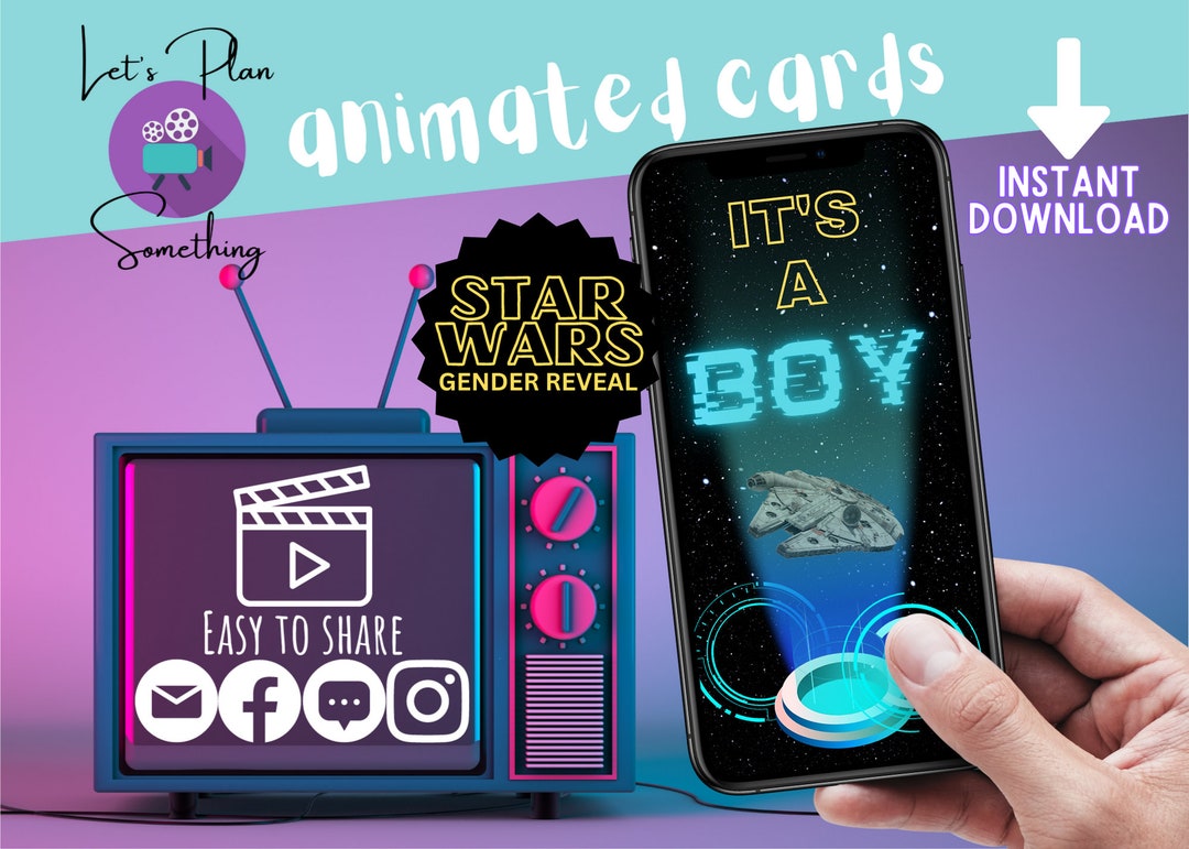 Star Wars Gender Reveal Video: Galaxy Baby Announcement (digital ...