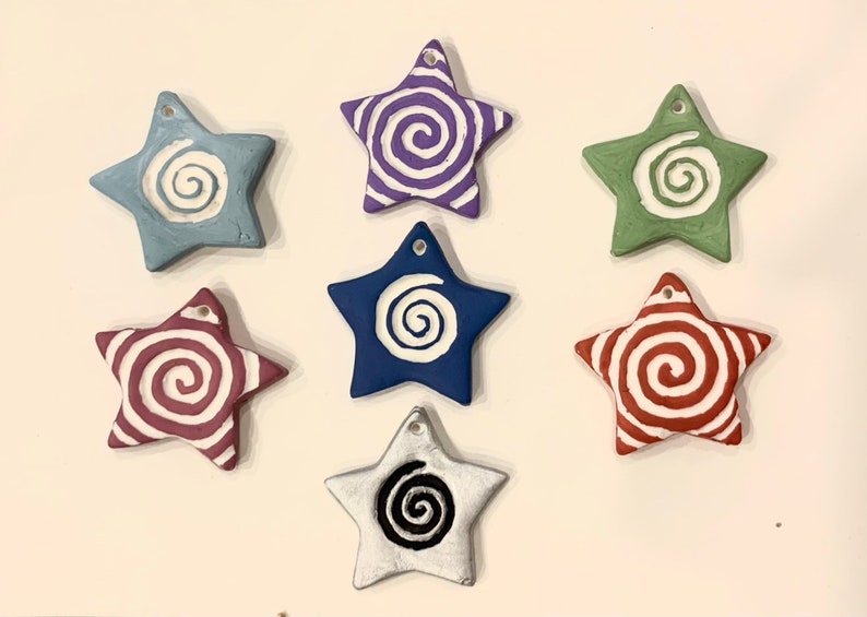 Spiral Star Clay Charm Necklaces Earrings Keyrings Phone - Etsy UK